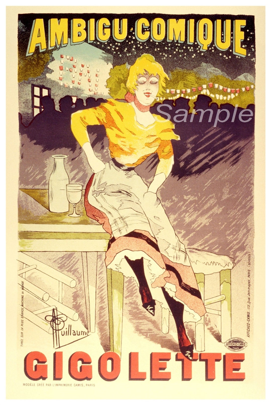 Vintage Gigolette Theatre French Advertising Poster Print - Etsy