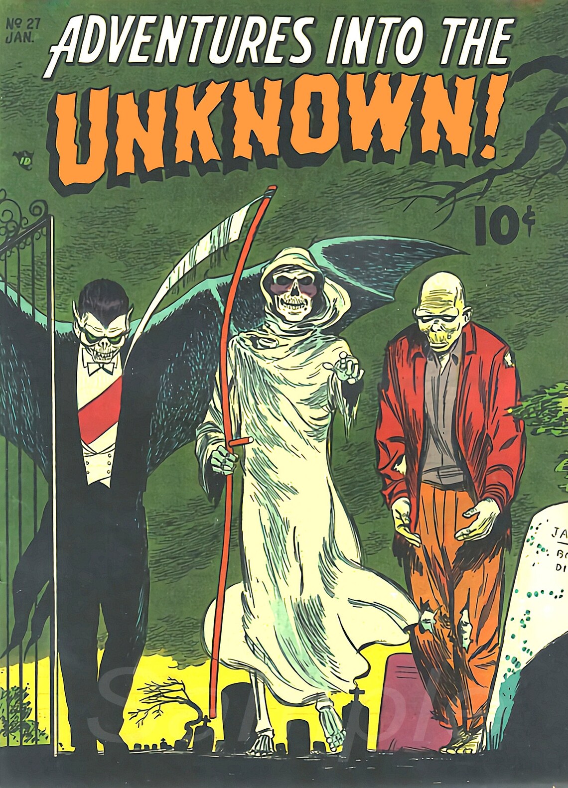 Vintage Adventures Into the Unknown Comic Advertising Poster - Etsy
