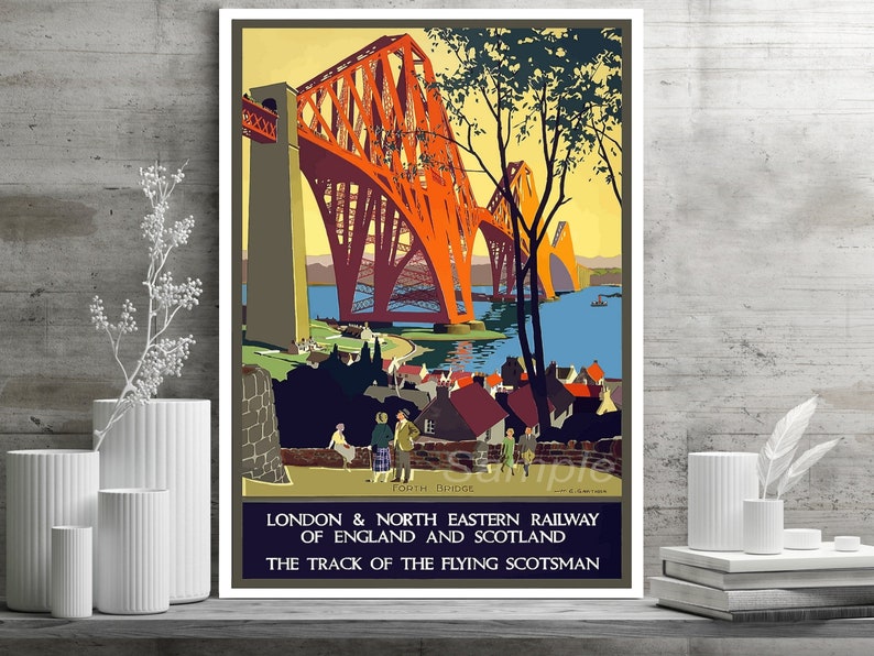 Vintage LNER Forth Bridge Scotland Poster Print - Etsy UK