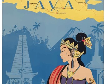 Vintage Visit India Travel Poster Print | Etsy UK