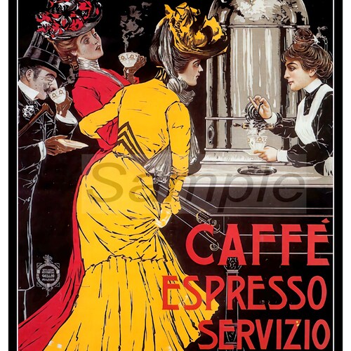 Vintage Cafe Espresso Advertising Poster Print | Etsy UK