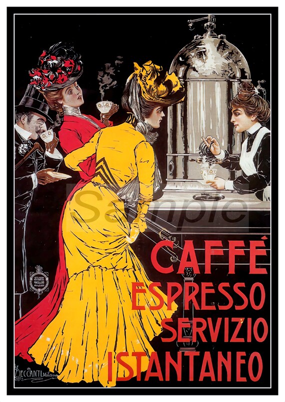 Vintage Cafe Espresso Advertising Poster Print | Etsy UK