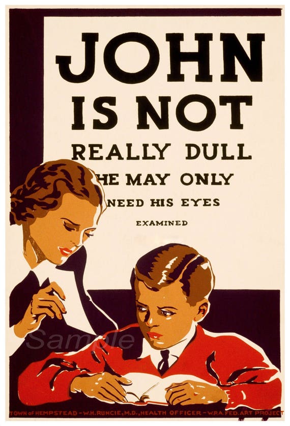 Vintage Eyesight Test Healthy Eyes Advertising Poster Print - Etsy UK