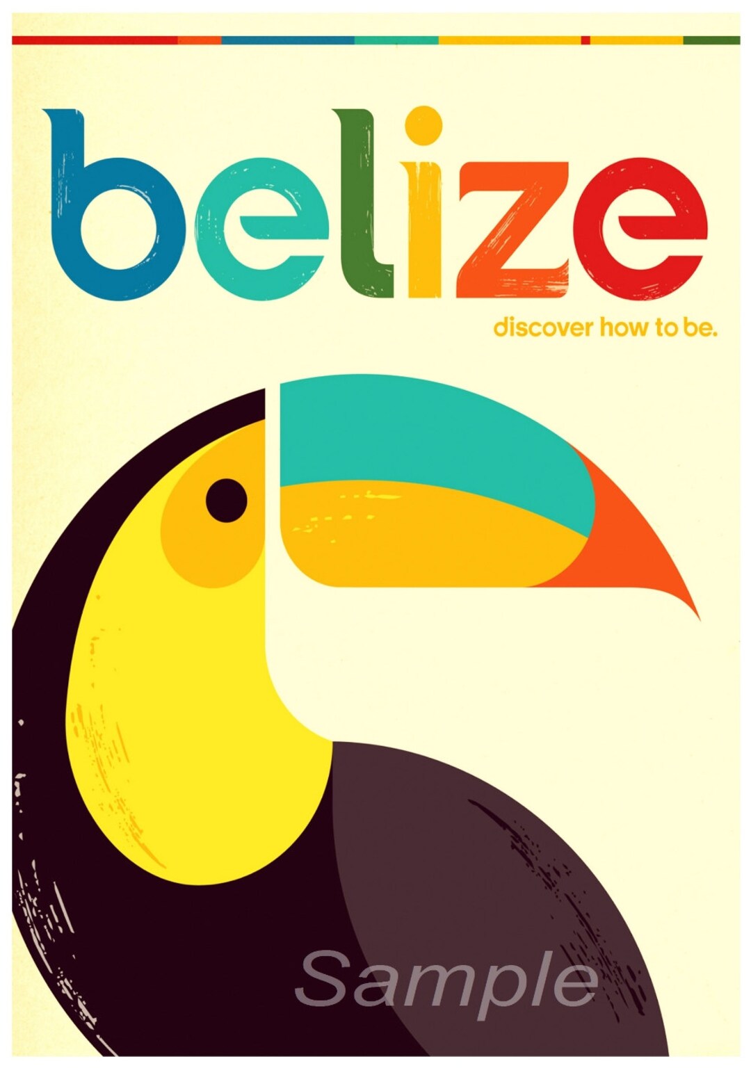 Vintage Belize Travel Poster Print - Etsy