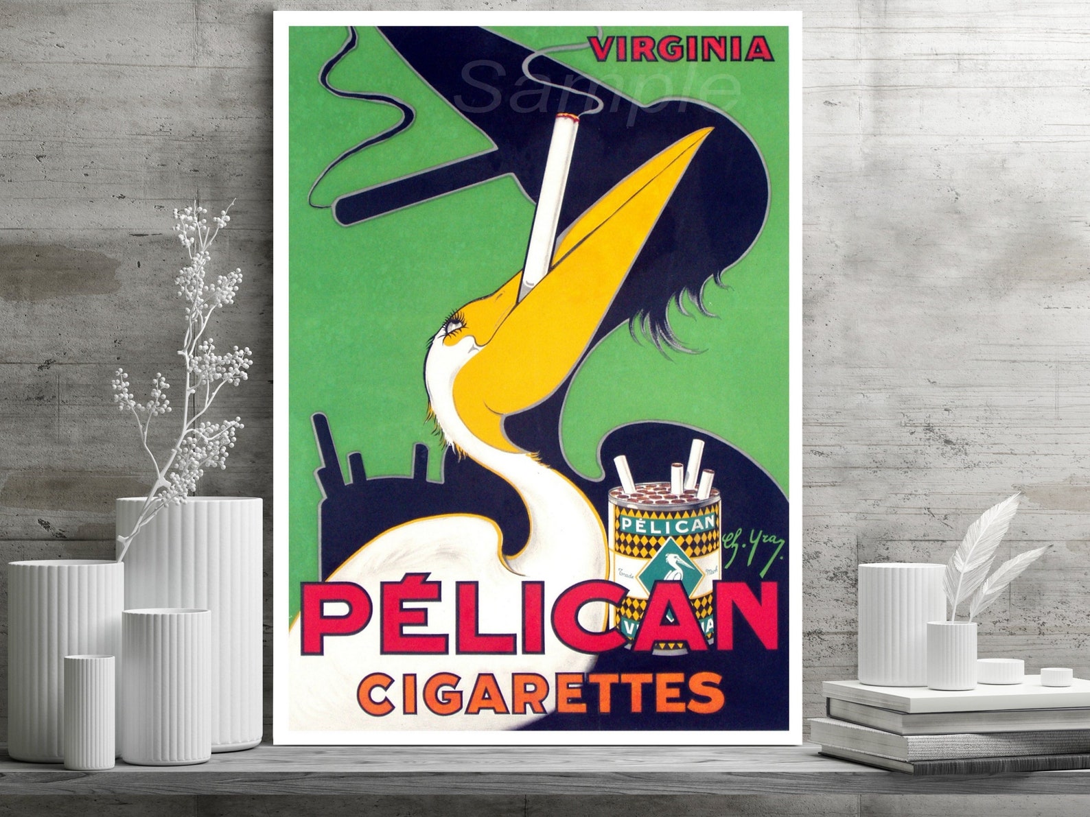 Vintage Pelican Cigarettes Advertising Poster Print - Etsy