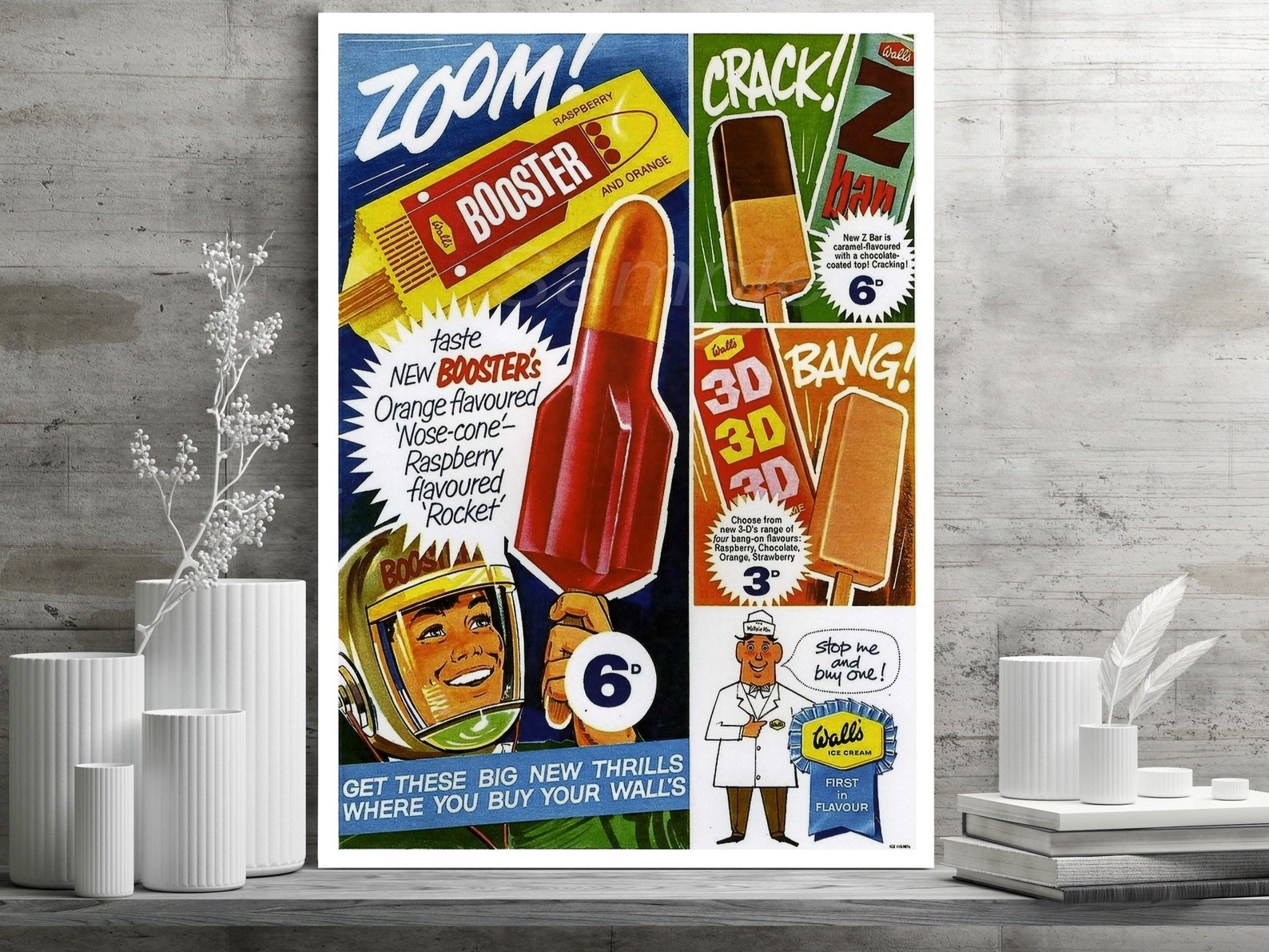 Vintage 1960's Walls Ice lolly Advertising Poster Print - Etsy Canada