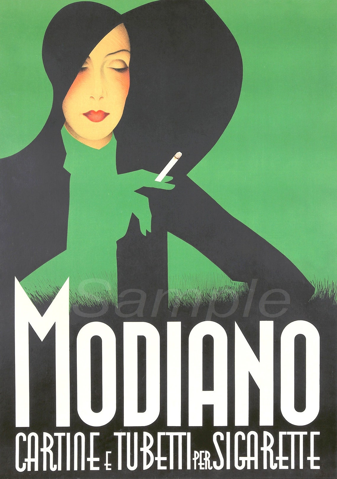 Vintage Modiano Cigarettes Advertising Poster Print - Etsy