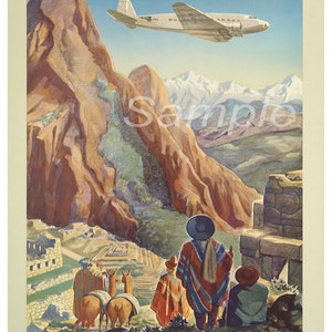 Vintage Peru of the Incas Pan Am Travel Poster Print - Etsy UK
