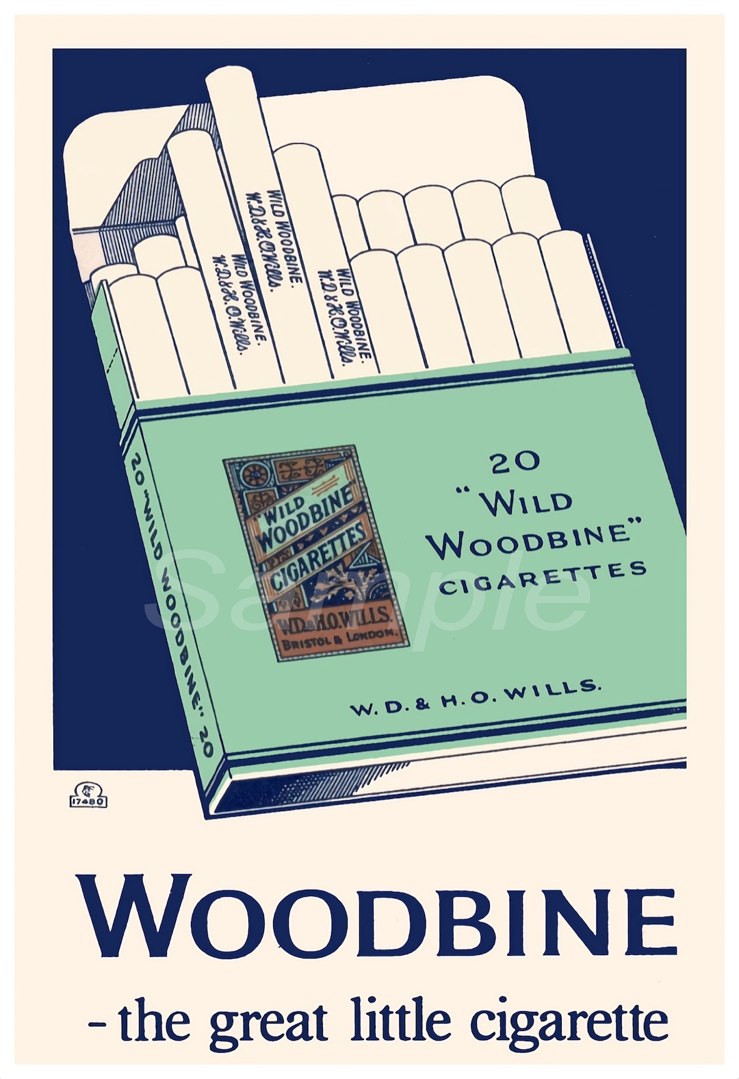 Vintage Woodbine Cigarettes Advertising Poster Print - Etsy