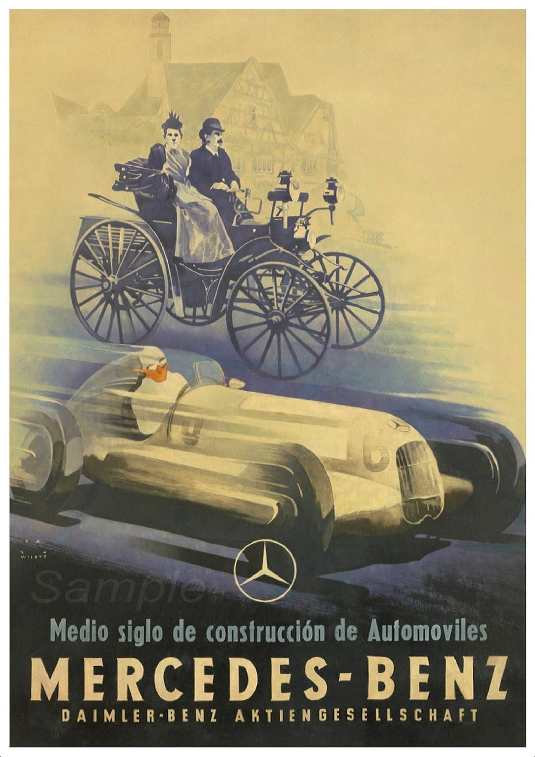 Vintage 1935 Mercedes Benz Advertising Poster Print - Etsy