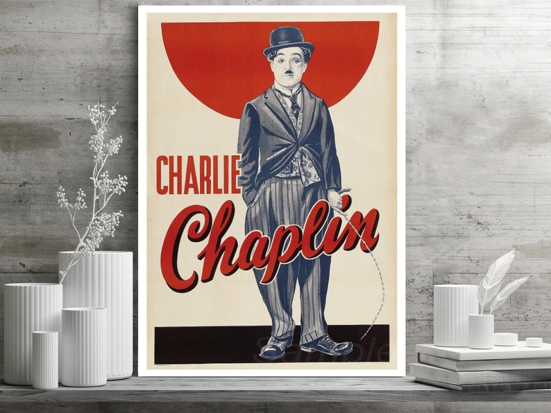 Vintage Charlie Chaplin Poster Print | Etsy
