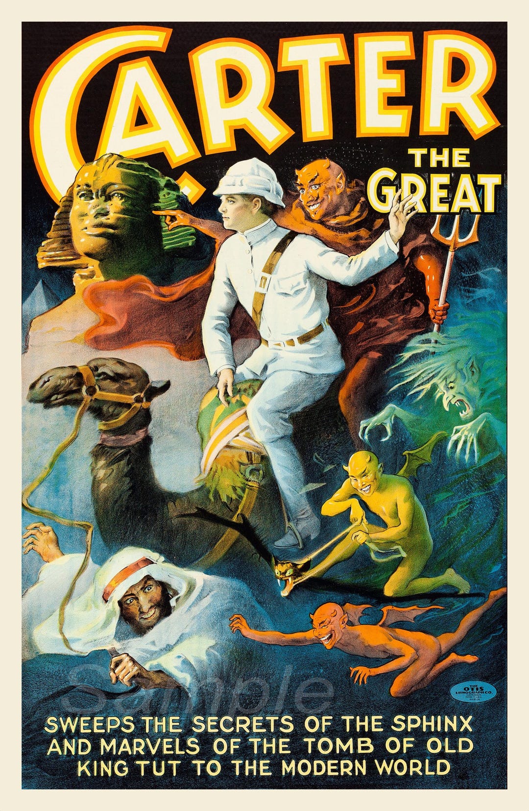 Vintage Carter the Great Magician Poster Print - Etsy