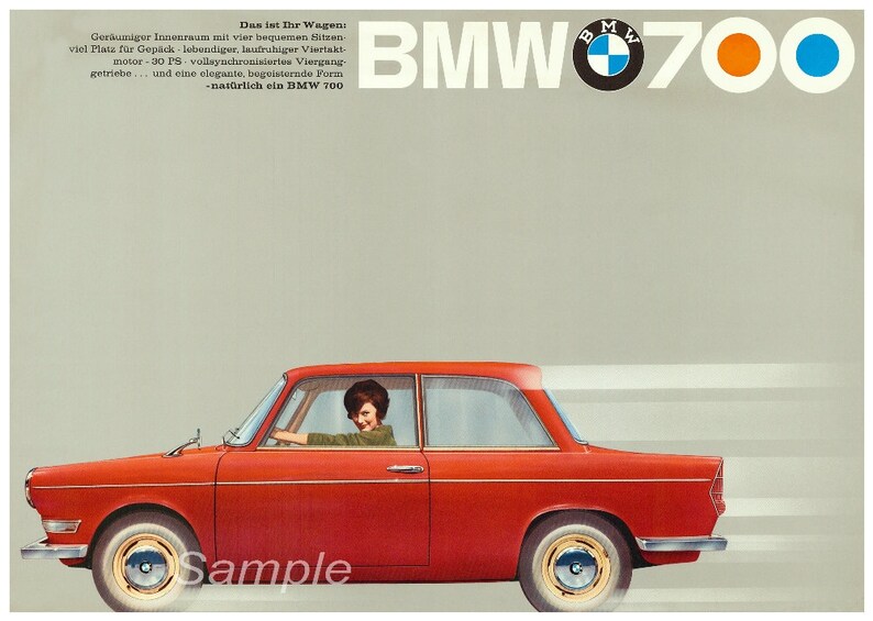 Vintage BMW 700 Advertising Poster Print - Etsy