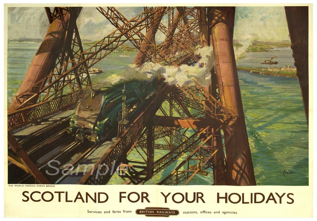 Vintage Forth Bridge British Railways Poster Print - Etsy