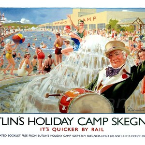Vintage Butlins Skegness Travel Poster Print - Etsy Australia