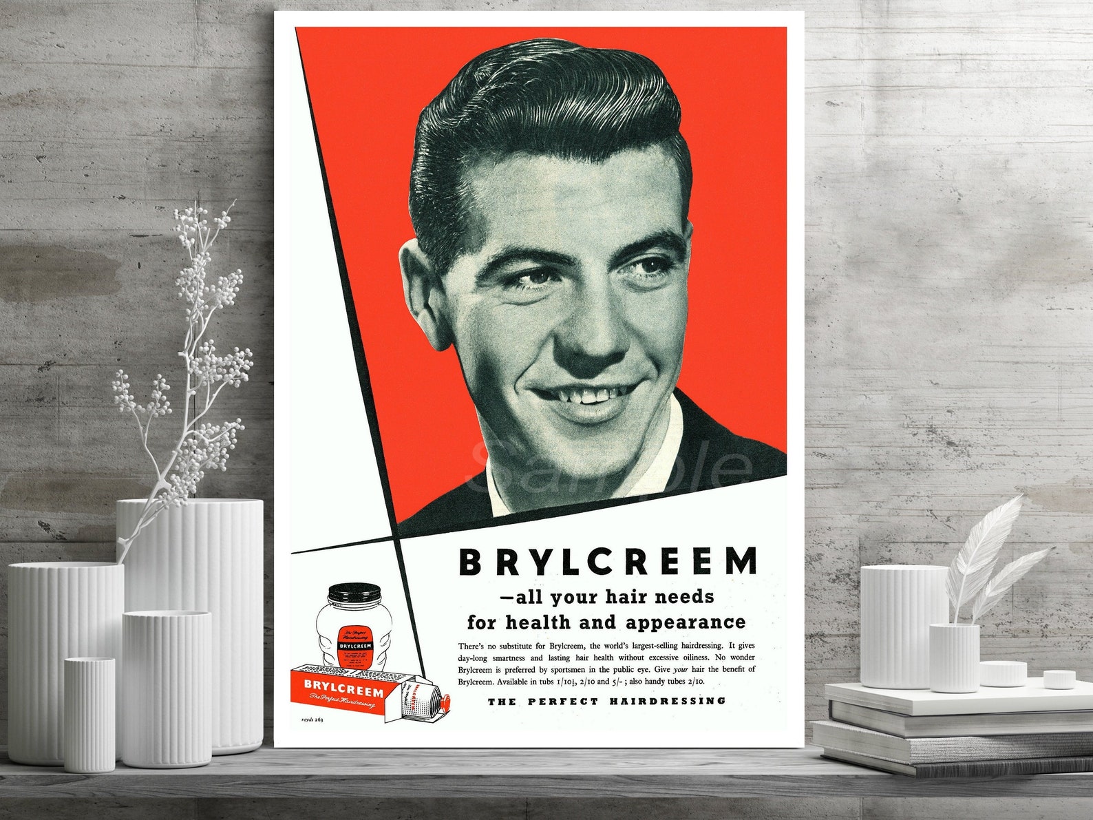 BR02 Vintage Brylcreem Advertising Poster Print - Etsy