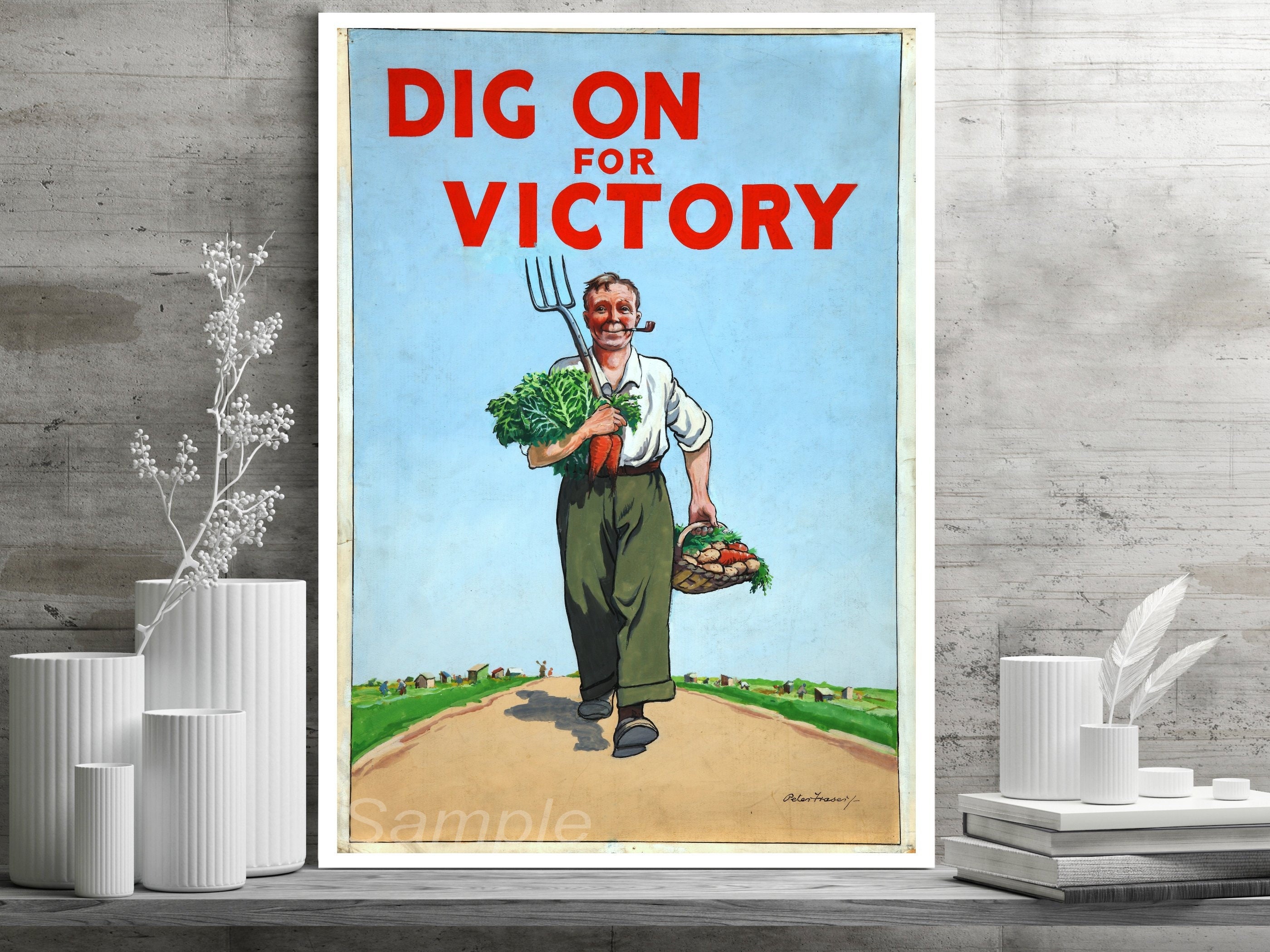 Vintage Dig on for Victory War Poster Print - Etsy UK