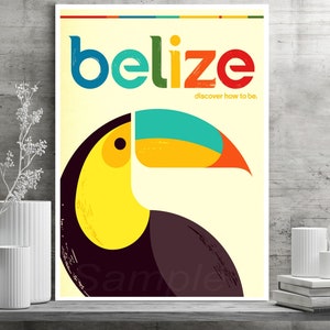 Vintage Belize Travel Poster Print - Etsy