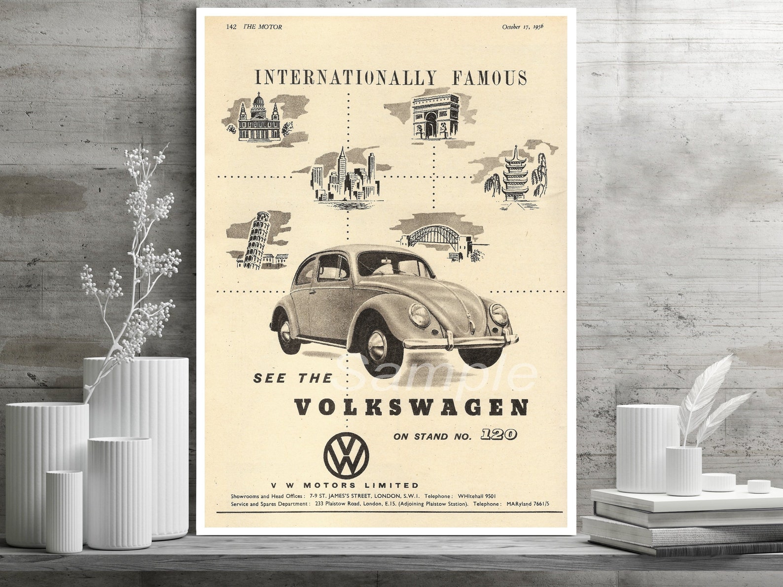 Vintage Volkswagen VW Beetle Advertising Poster Print | Etsy