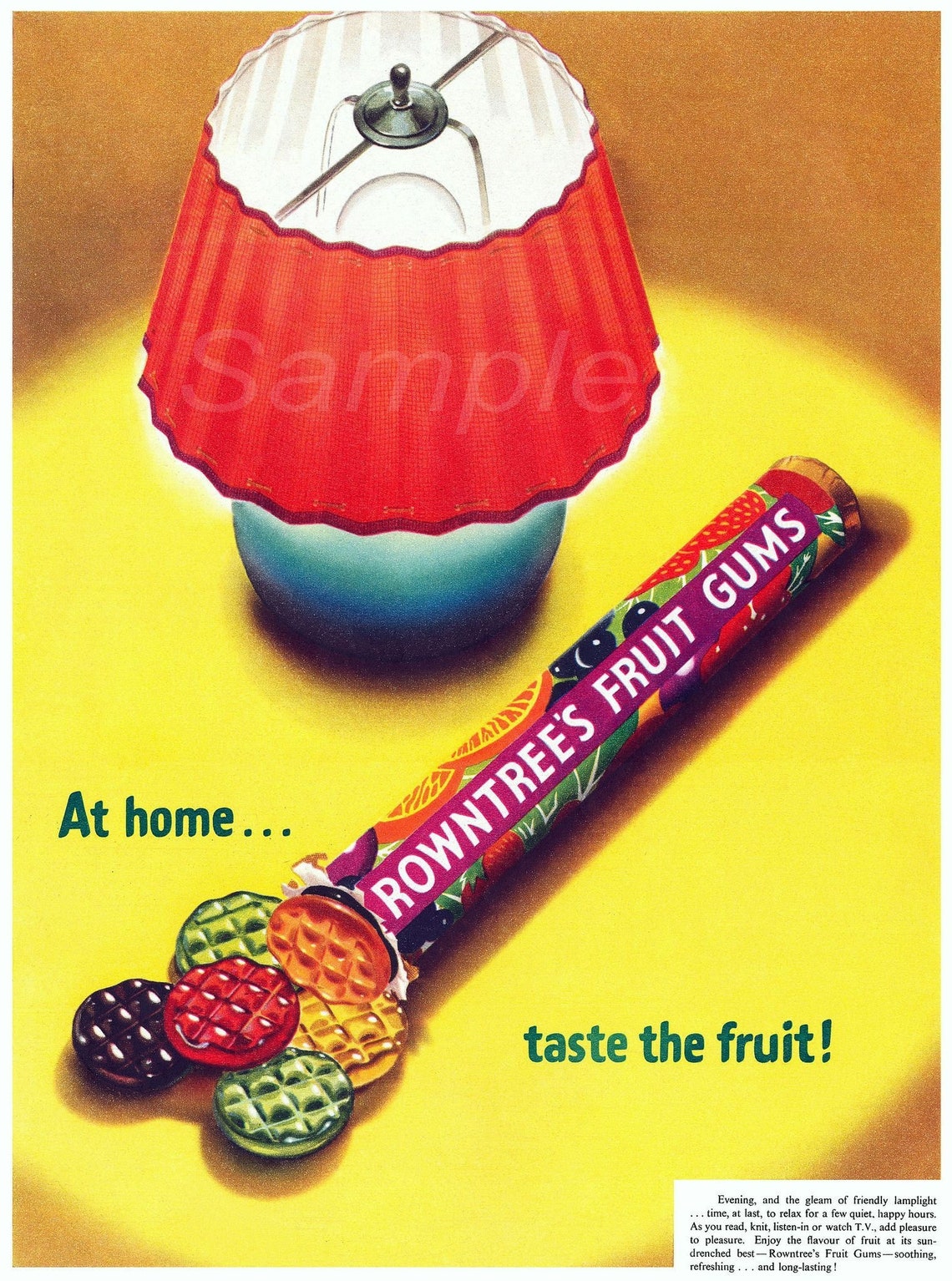 RT02 Vintage Rowntree's Fruit Gums Advertising Poster | Etsy