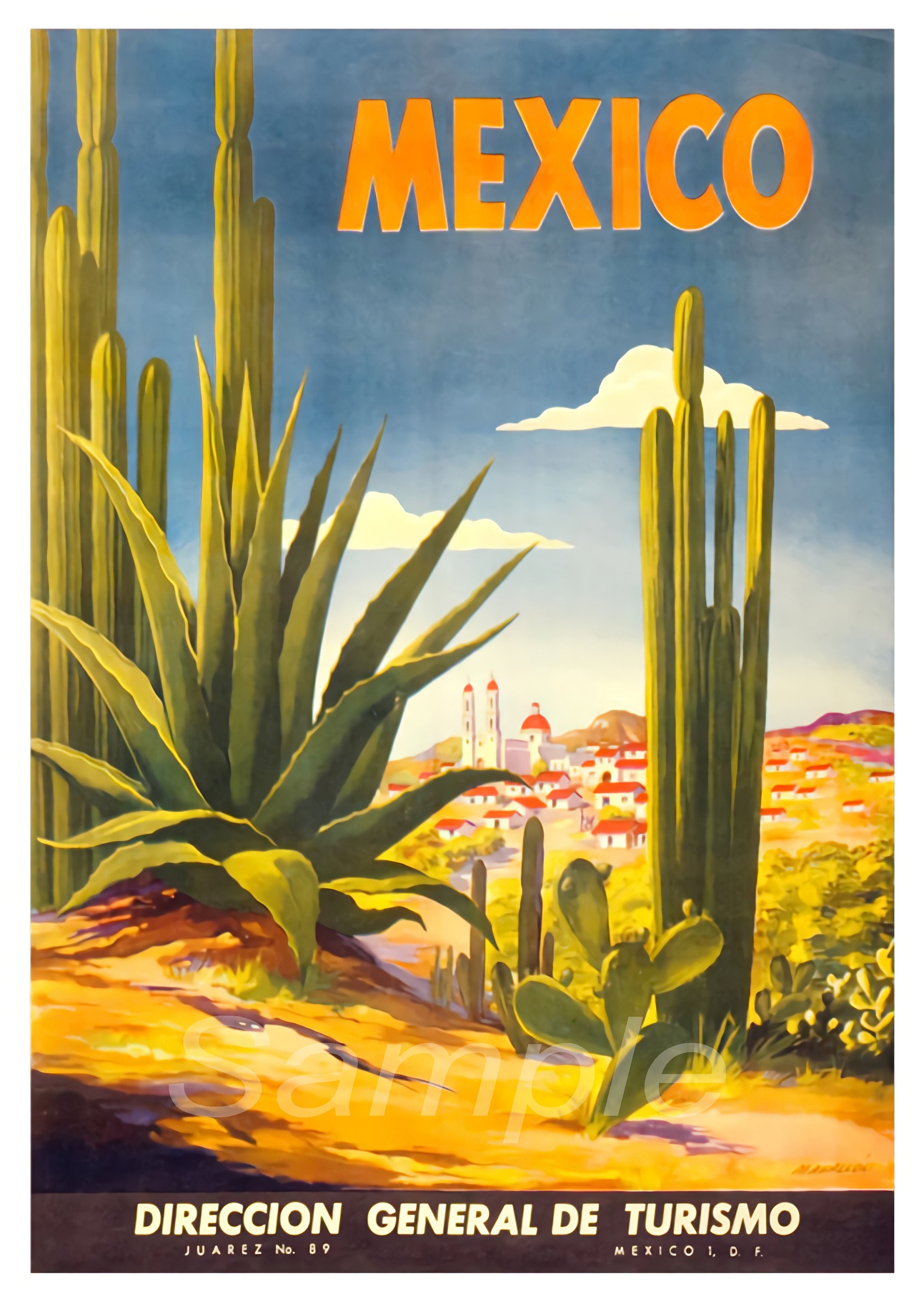 Vintage Mexico Travel Poster Print | Etsy
