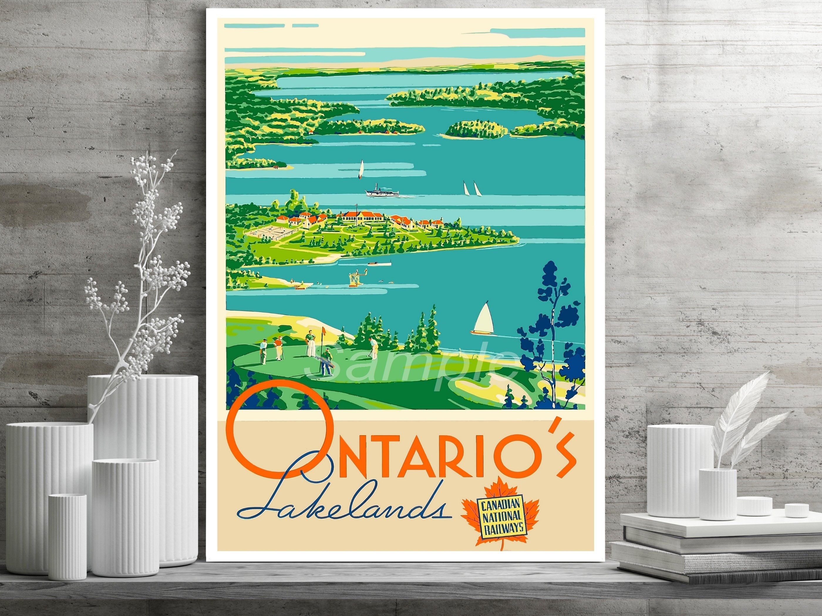 Vintage Ontario Canada Travel Poster Print - Etsy Australia