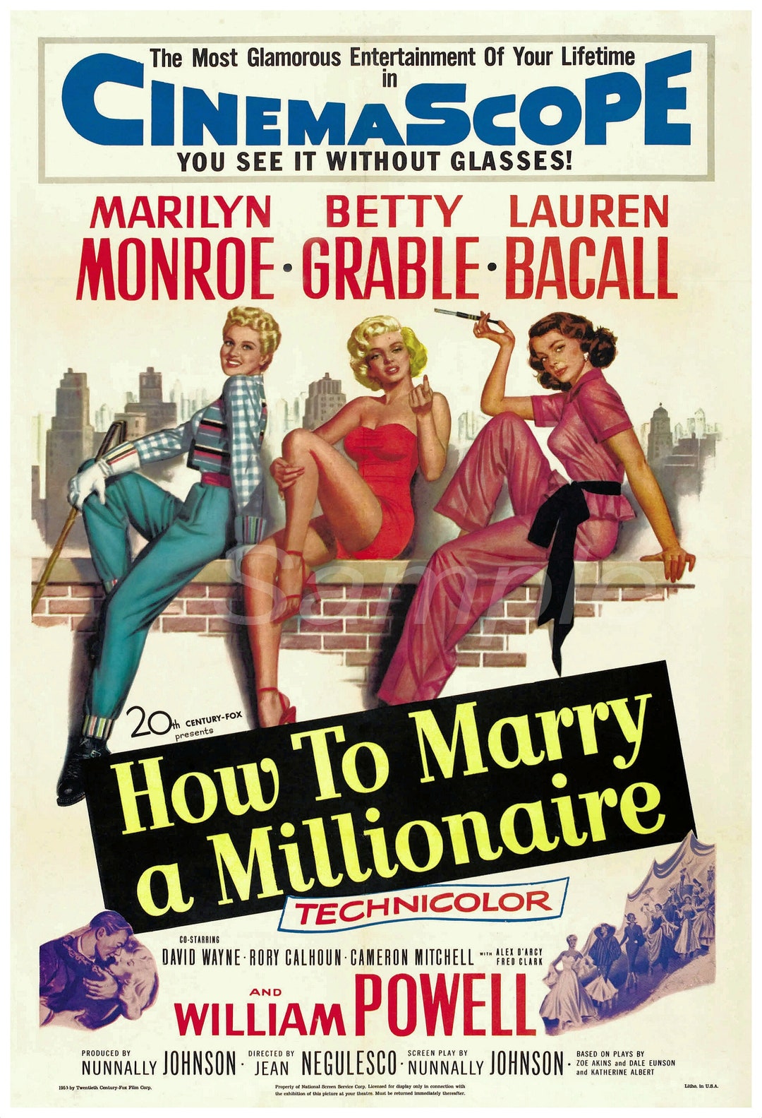 Vintage How to Marry a Millionaire Marilyn Monroe Movie Poster Print - Etsy