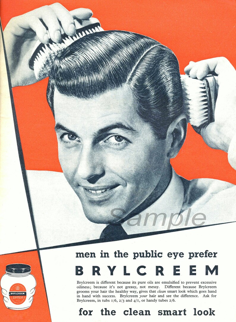 BR03 Vintage Brylcreem Advertising Poster Print - Etsy UK