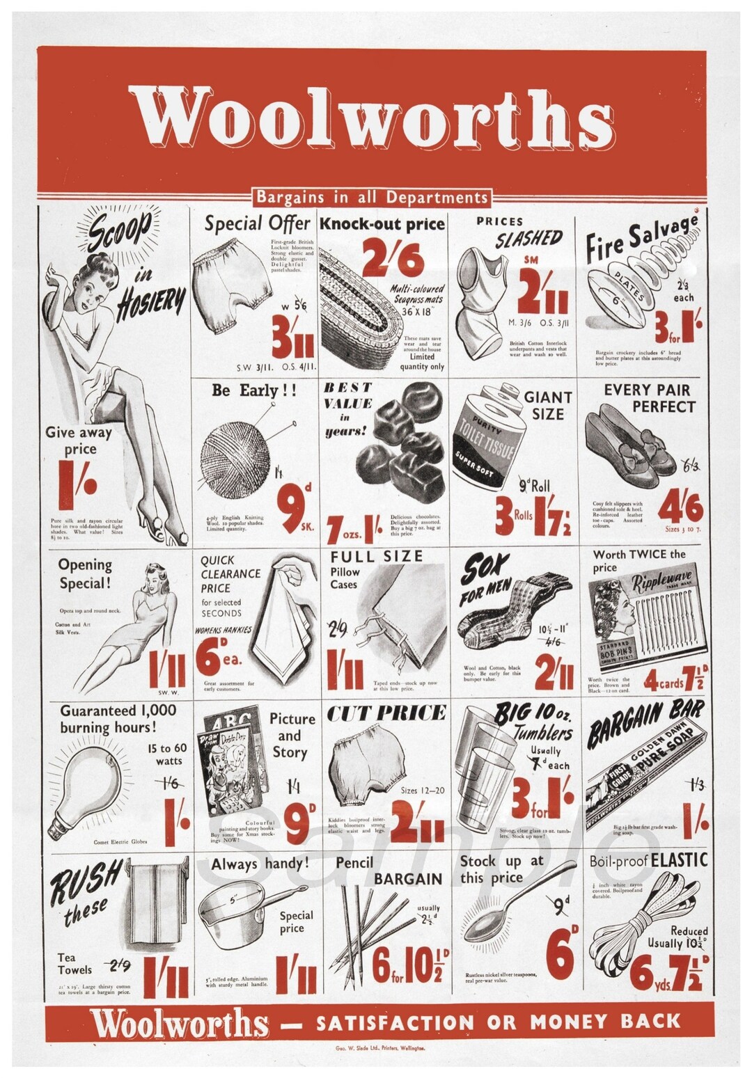 Vintage Woolworths Advertising Poster Print - Etsy Canada