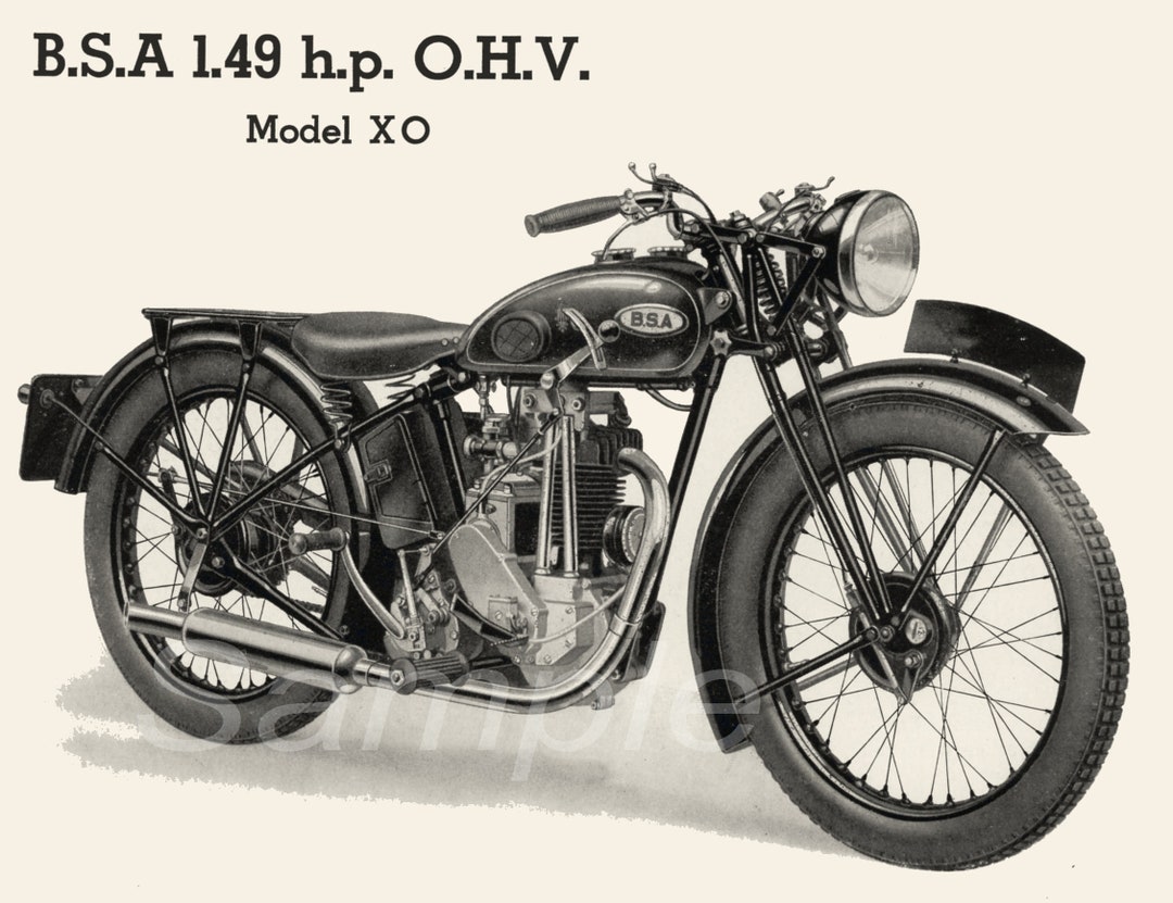 Vintage BSA 1936 Motorcycle Advertising Poster Print - Etsy