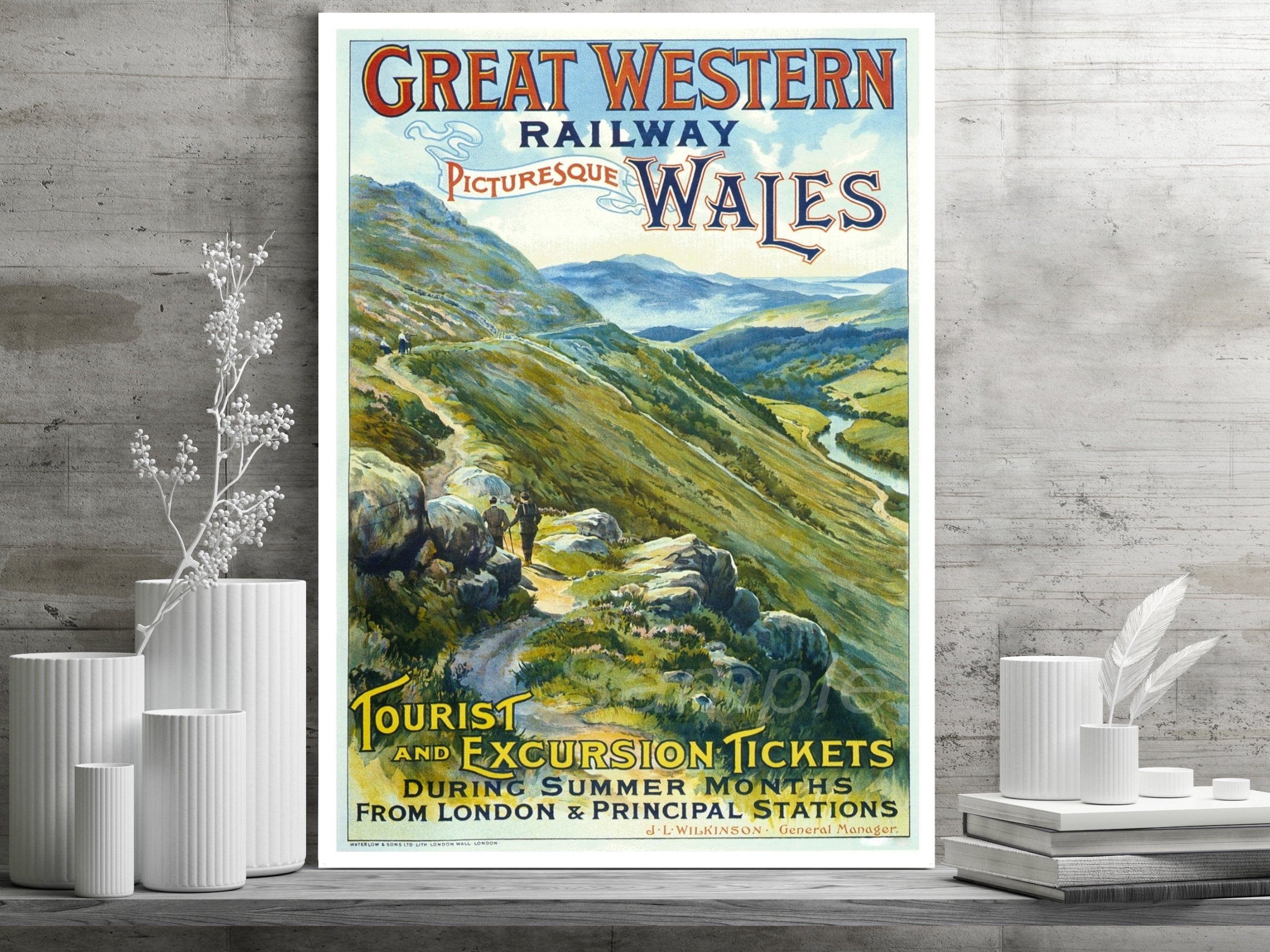 Vintage Wales GWR Railway Poster Print - Etsy UK