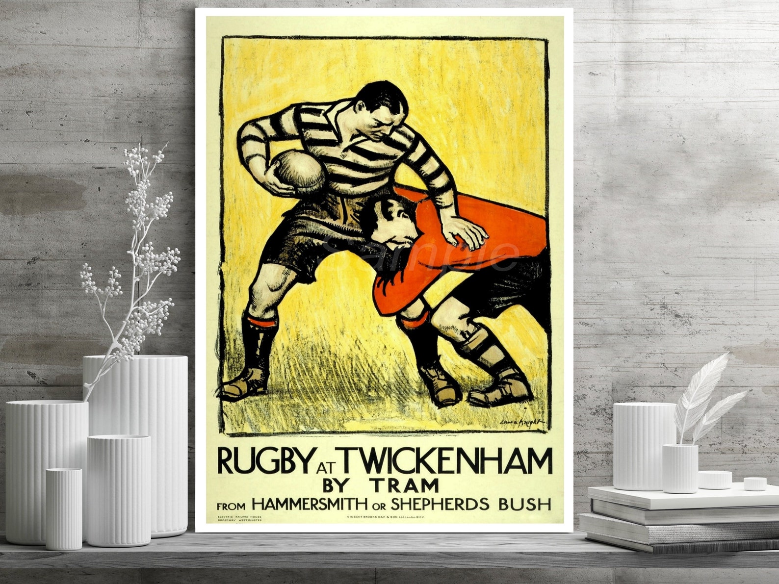 Vintage Rugby at Twickenham by Tram Travel Poster Print - Etsy UK