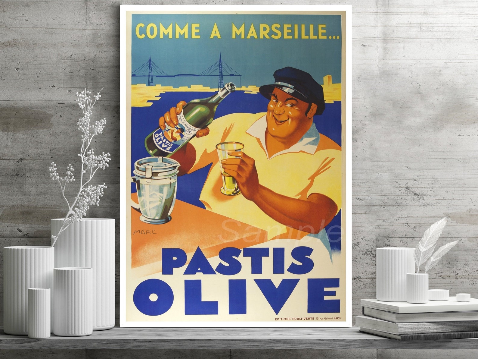 Vintage Pastis Olive French Advertising Poster Print - Etsy UK