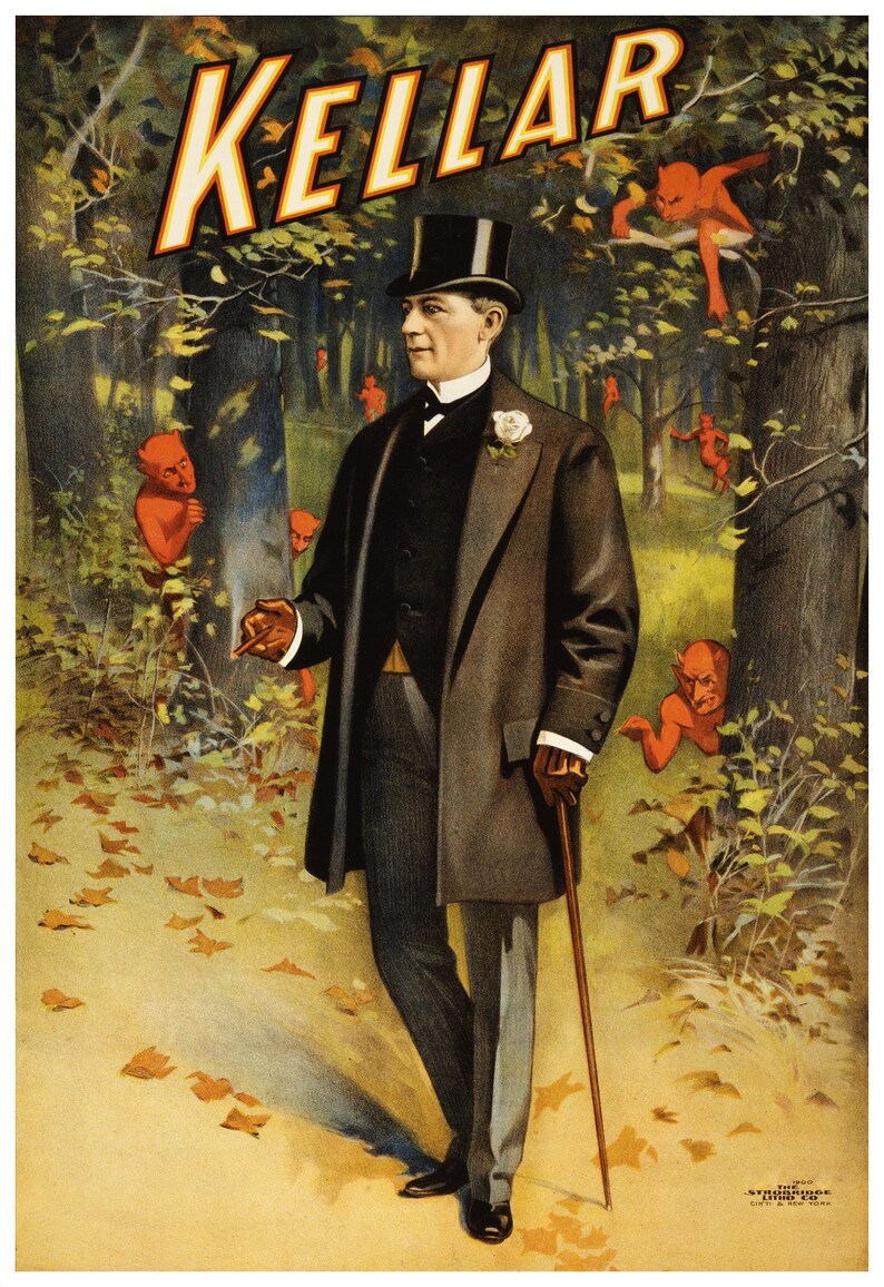 Vintage Kellar Magician Magic Show Poster Print | Etsy