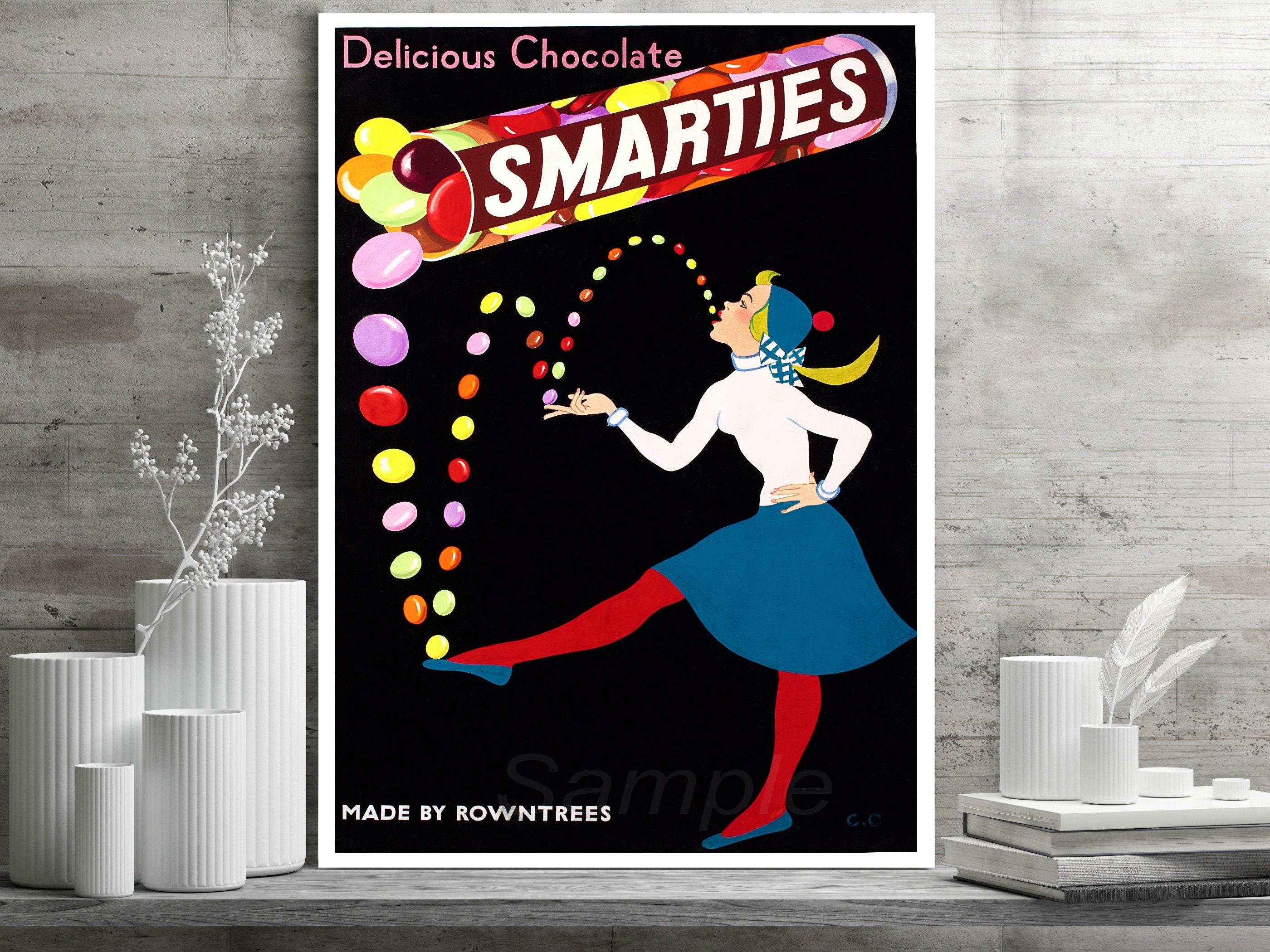 Vintage Smarties Sweets Advertising Poster Print | Etsy