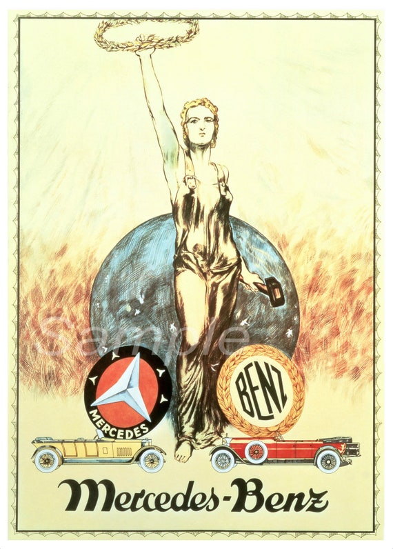 Vintage Mercedes Benz Advertising Poster Print - Etsy