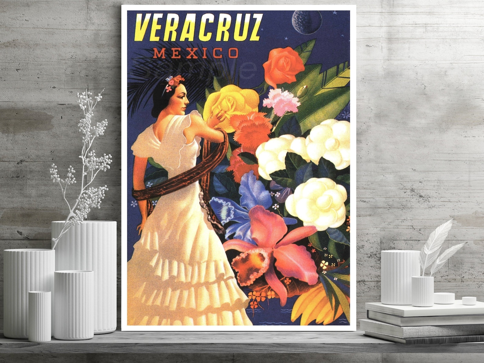 Vintage Mexico Veracruz Travel Poster Print | Etsy
