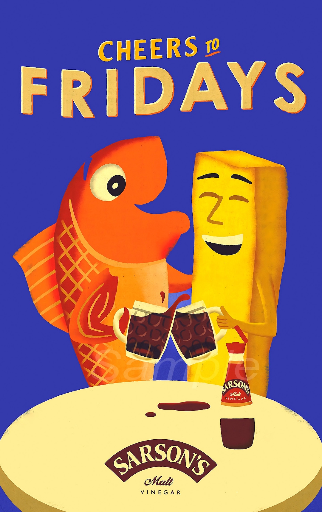 Vintage Fish and Chips Vinegar Advertising Poster Print - Etsy