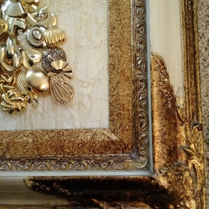 Golden Angel in Beautiful Wooden Frame. LARGE 21" X 18" Wall Art Made ...