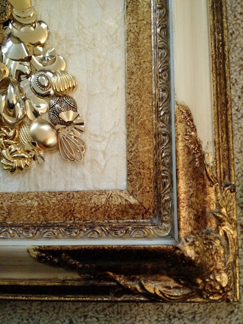 Golden Angel in Beautiful Wooden Frame. LARGE 21" X 18" Wall Art Made ...