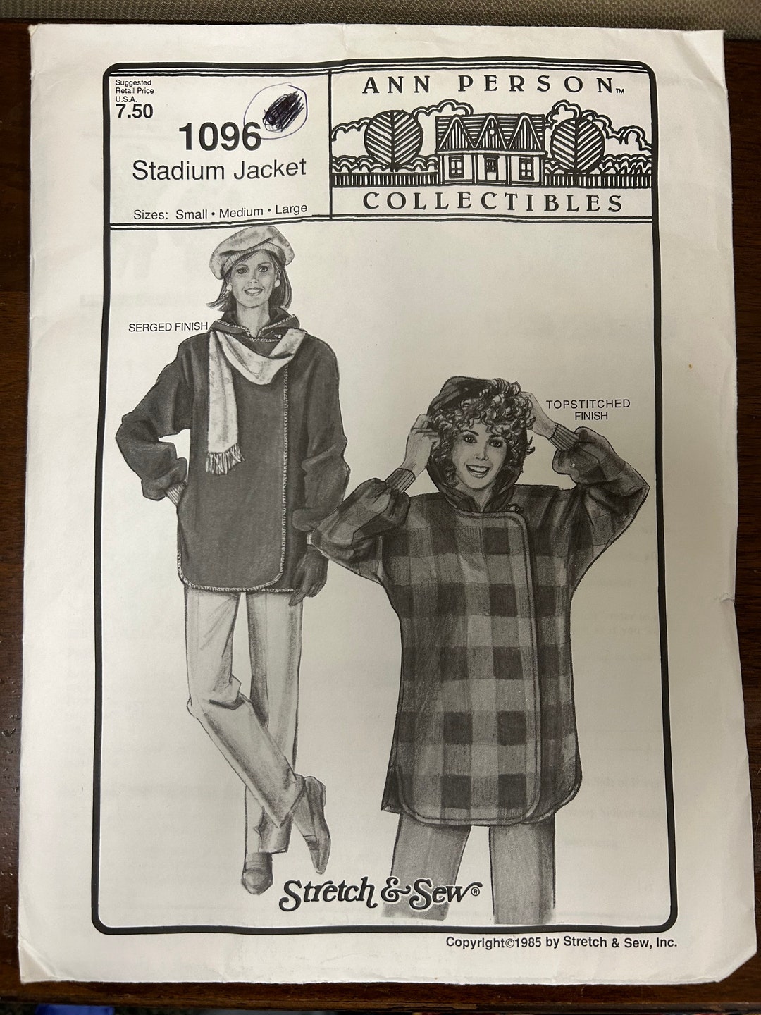 Ann Person Stadium Jacket Sewing Pattern # 1096 - Uncut - 1985 - Szs S ...
