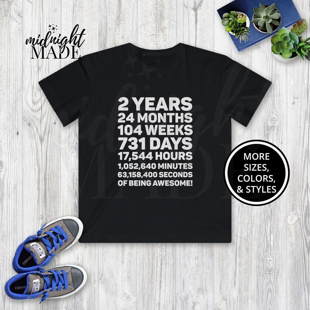 Cool 2nd Birthday 2 Year Old Shirt Gift, Two 2 Years Awesome T-shirt ...