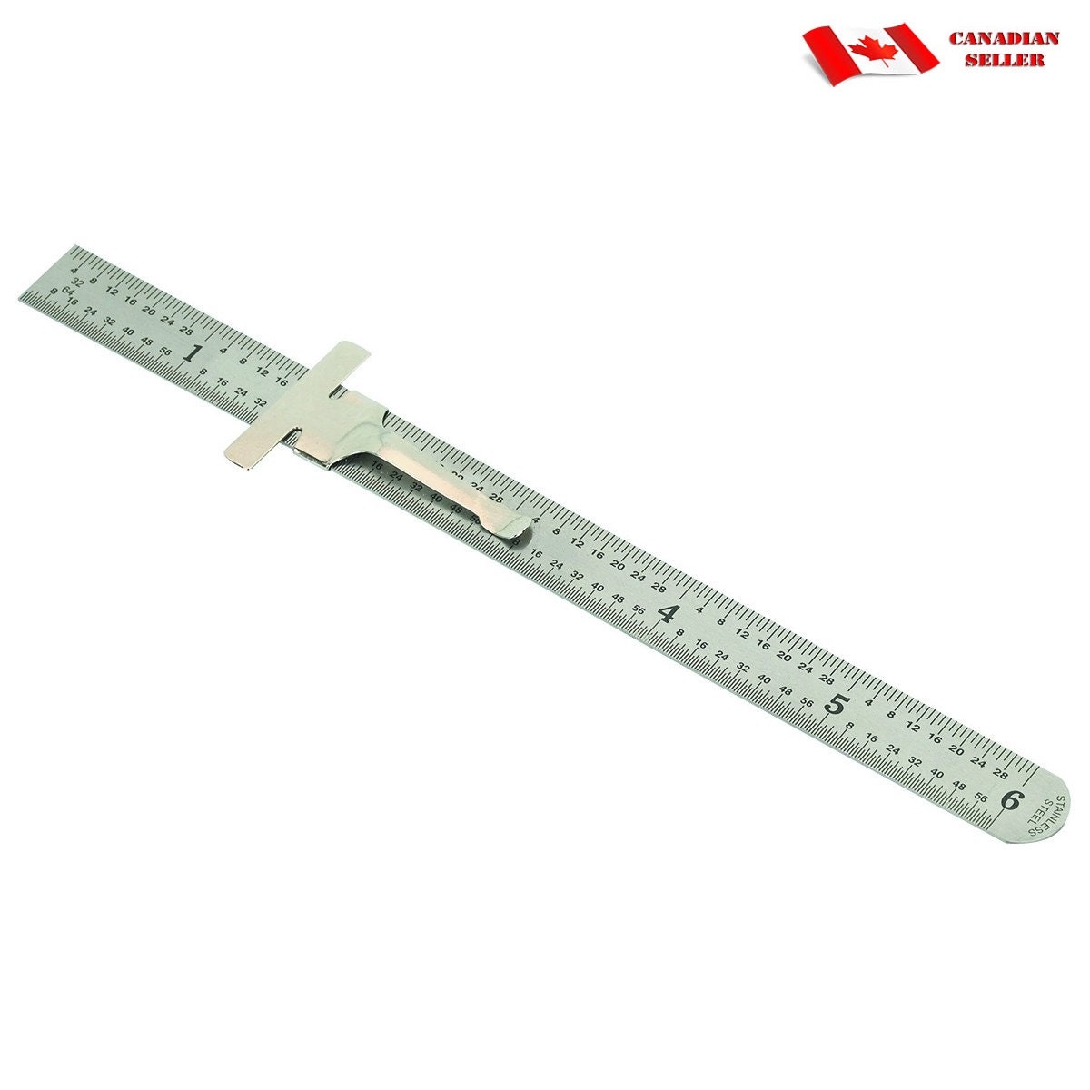 6" Pocket Ruler Decimal Conversion Chart Depth Gauge Stainless Steel ...