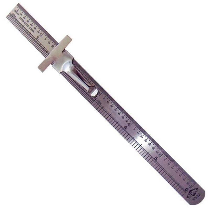 6" Pocket Ruler Decimal Conversion Chart Depth Gauge Stainless Steel ...