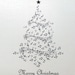 Handmade Musical Note Tree Christmas Card / Cards Linen Texture ...