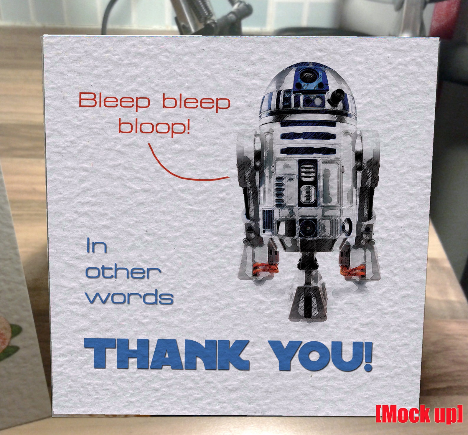 R2D2 Star Wars Thank You Card Normal or Personalised - Etsy