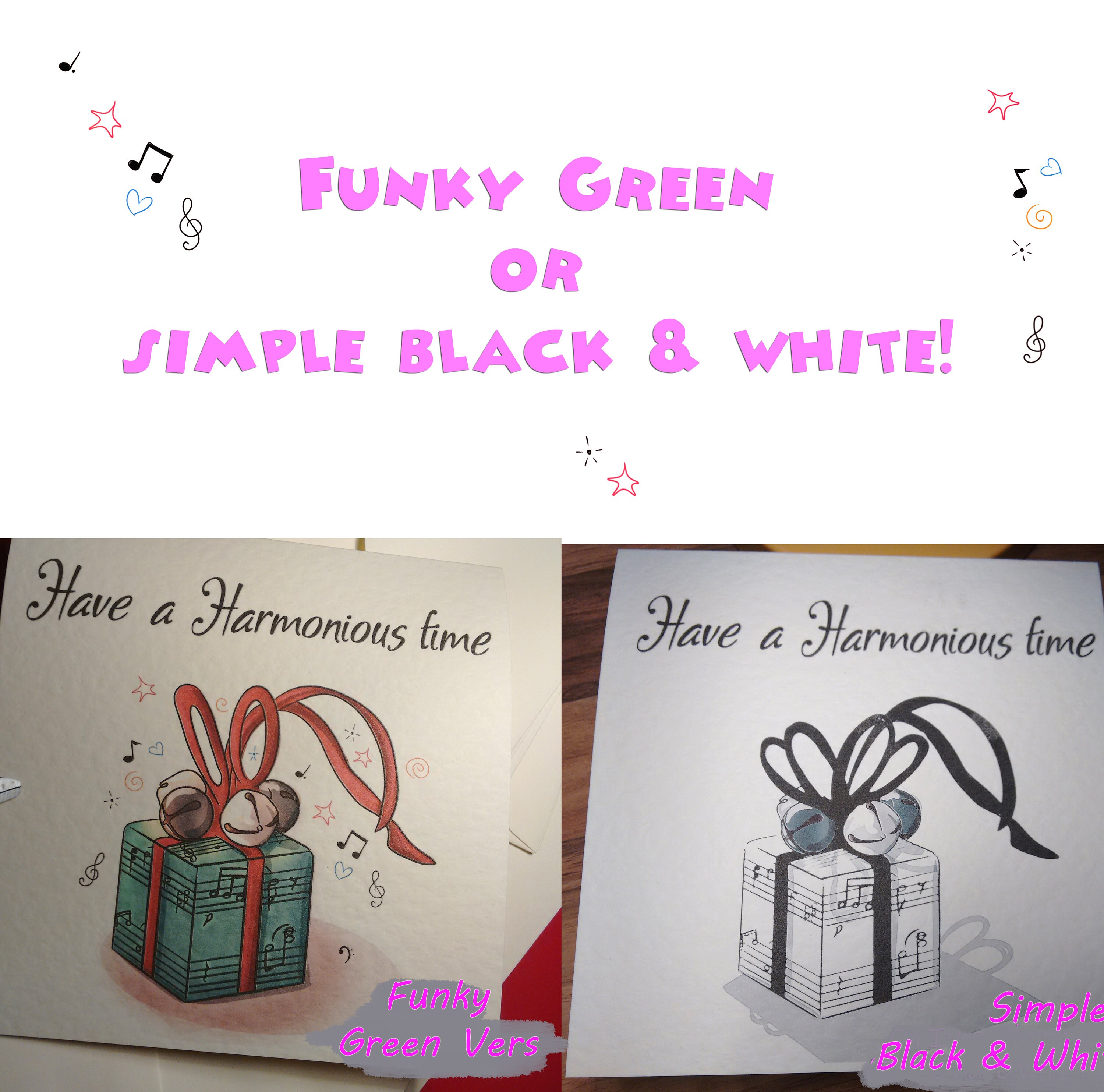 Fun Music Parcel Themed Greeting Cards. Christmas. Birthday. | Etsy