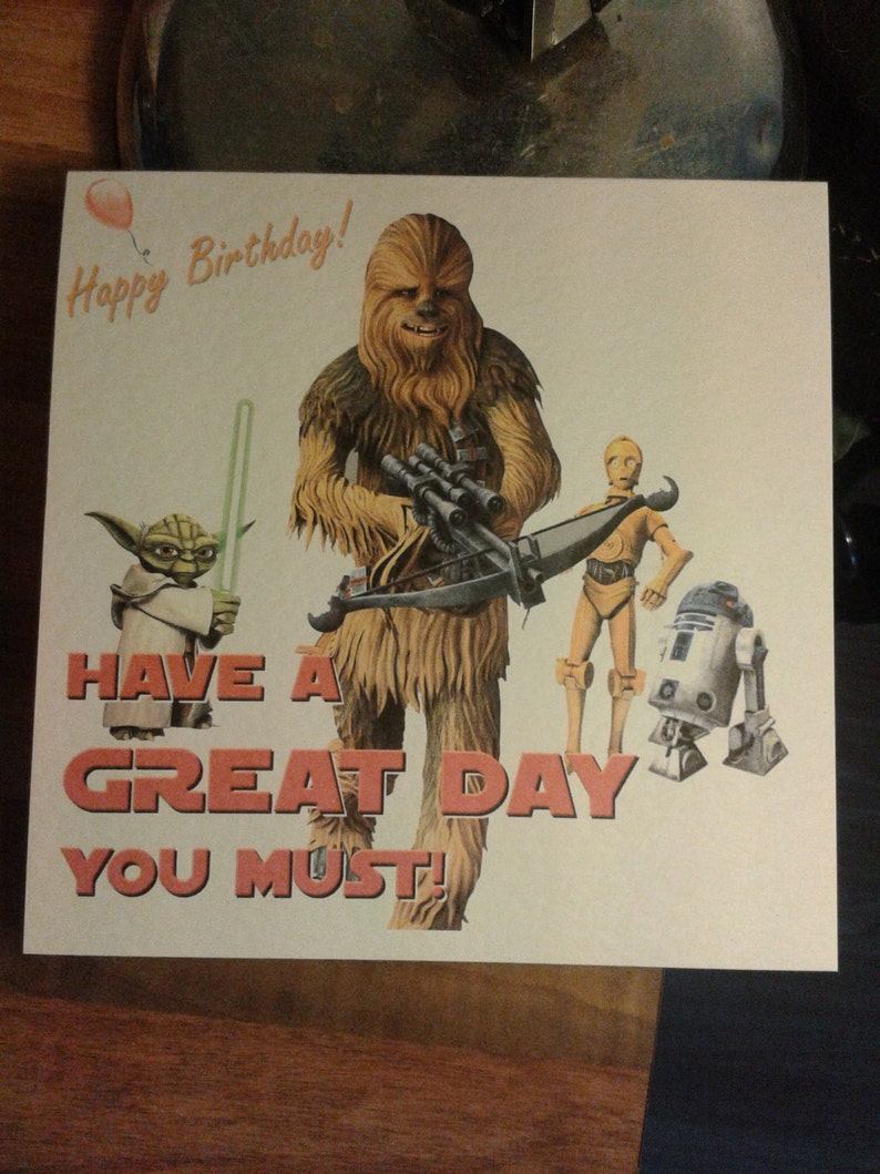 Handmade Cool Star Wars Birthday Card Chewbacca Chewie | Etsy
