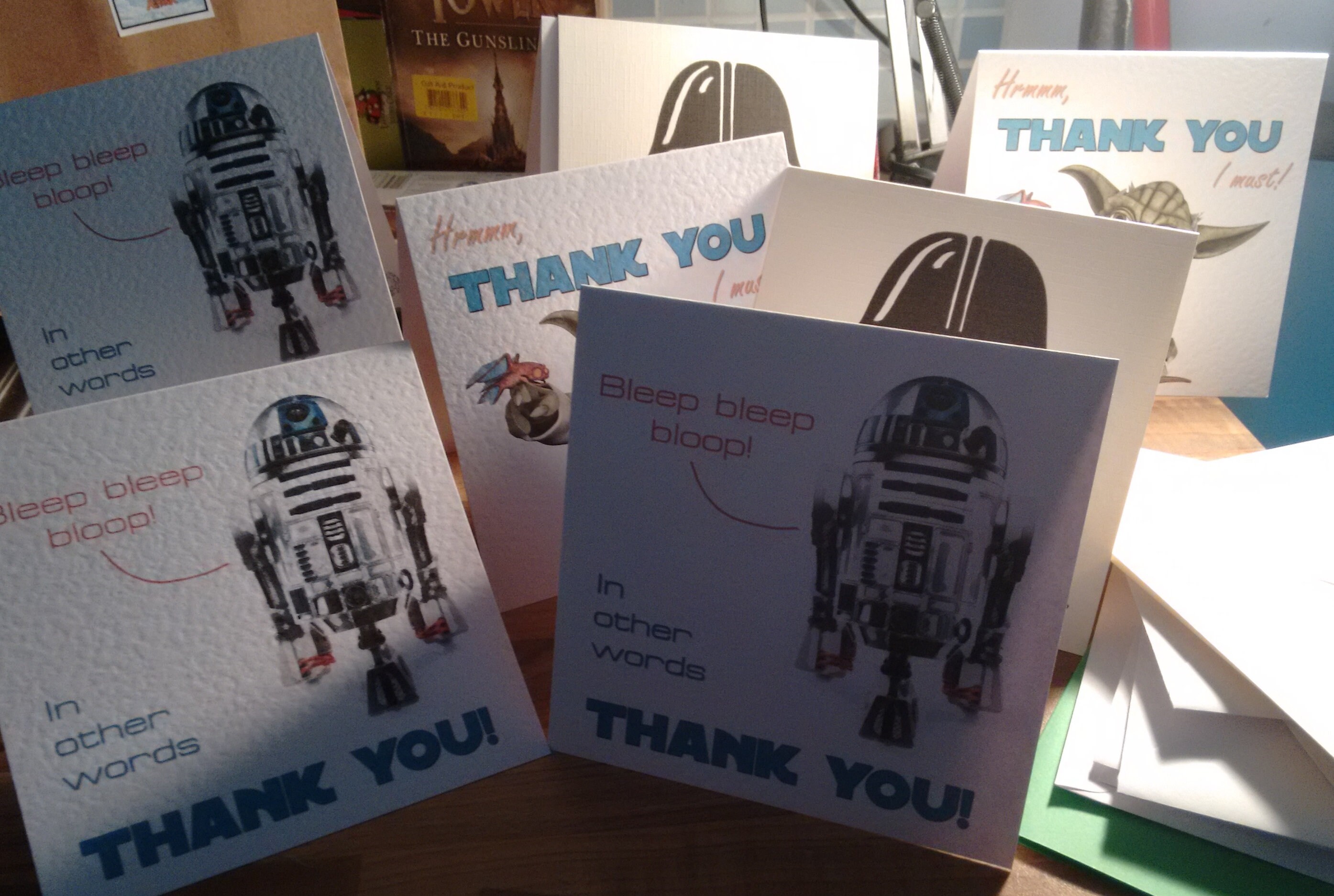 Star Wars Mixed Thank You Cards Pack [PACK of 8] R2D2, Yoda, Darth ...