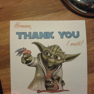 Handmade Star Wars Thank You Card - Yoda (vers. 2) - Can Be ...